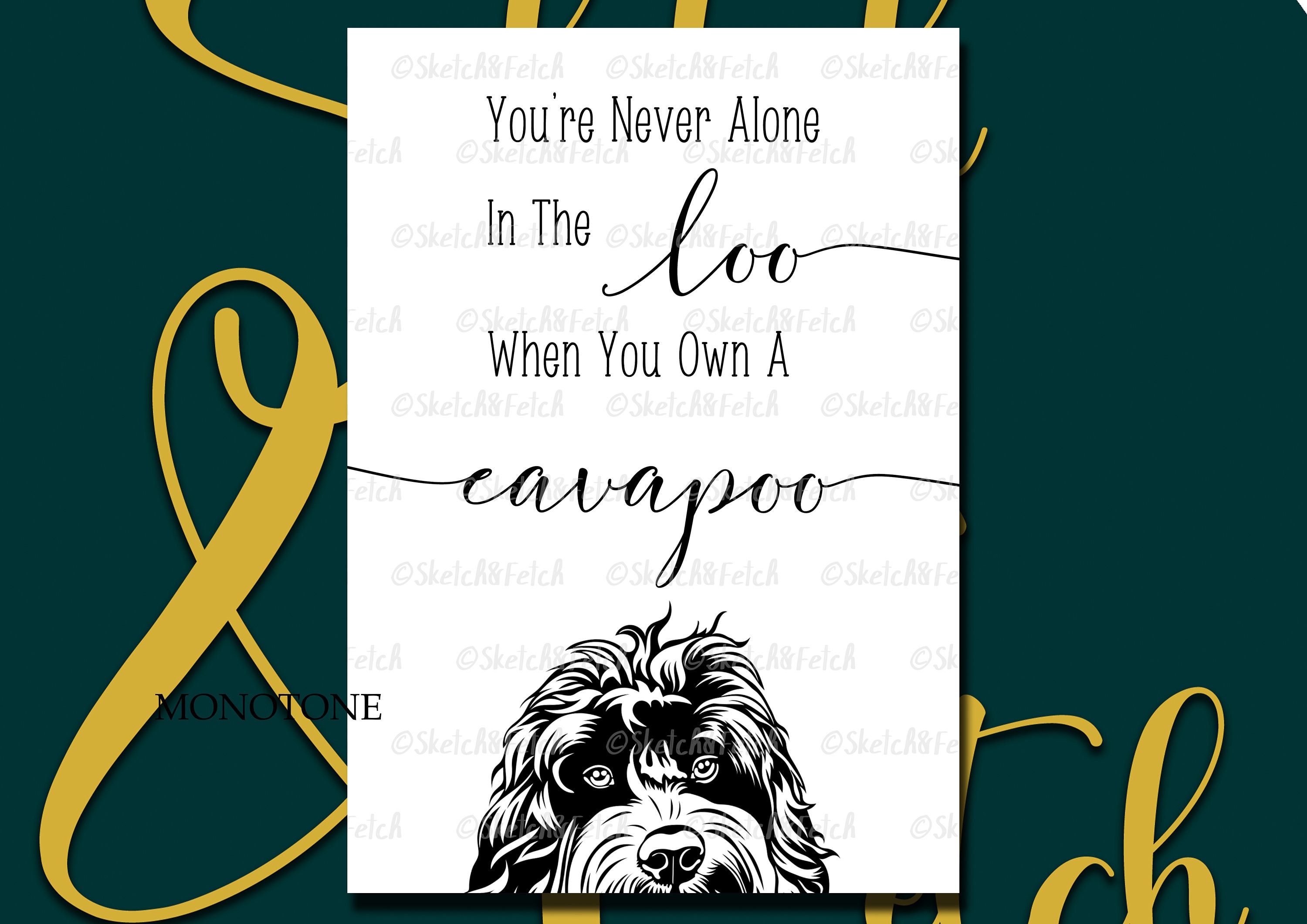 Cavapoo Bathroom Print Cavapoo Lover Dog Print Dog Gift - Etsy