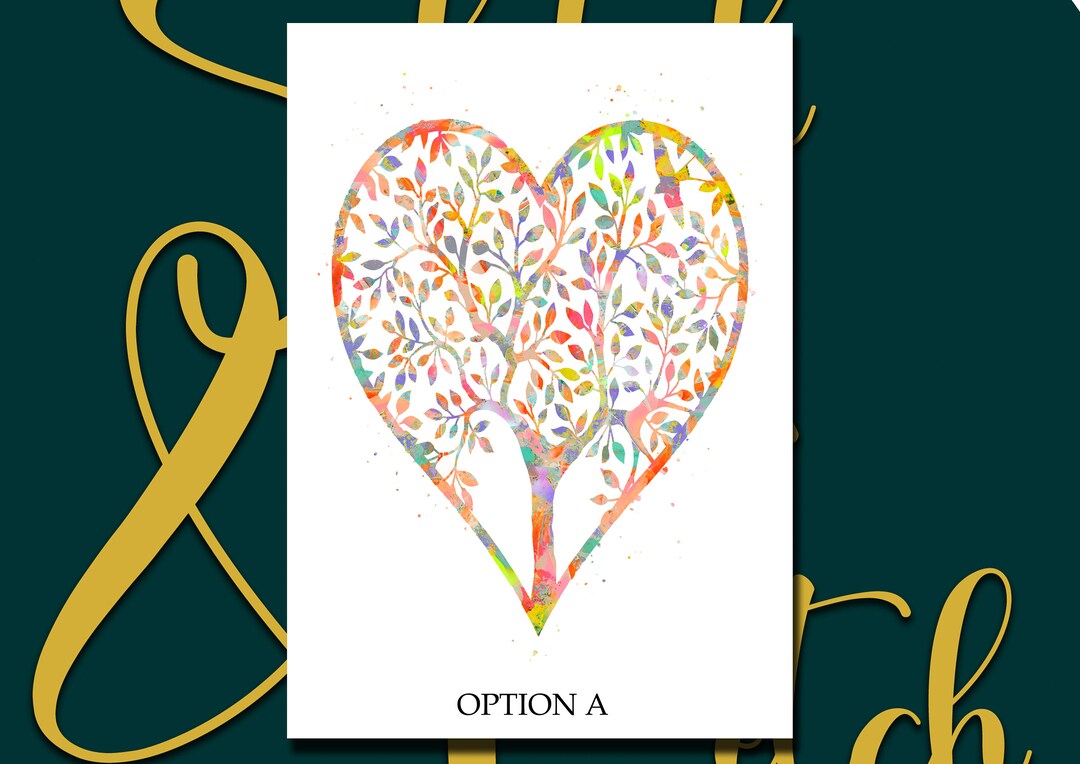 Tree Heart Print | 2 Design Choices | Wall Art | Home Decor | Home Gift ...