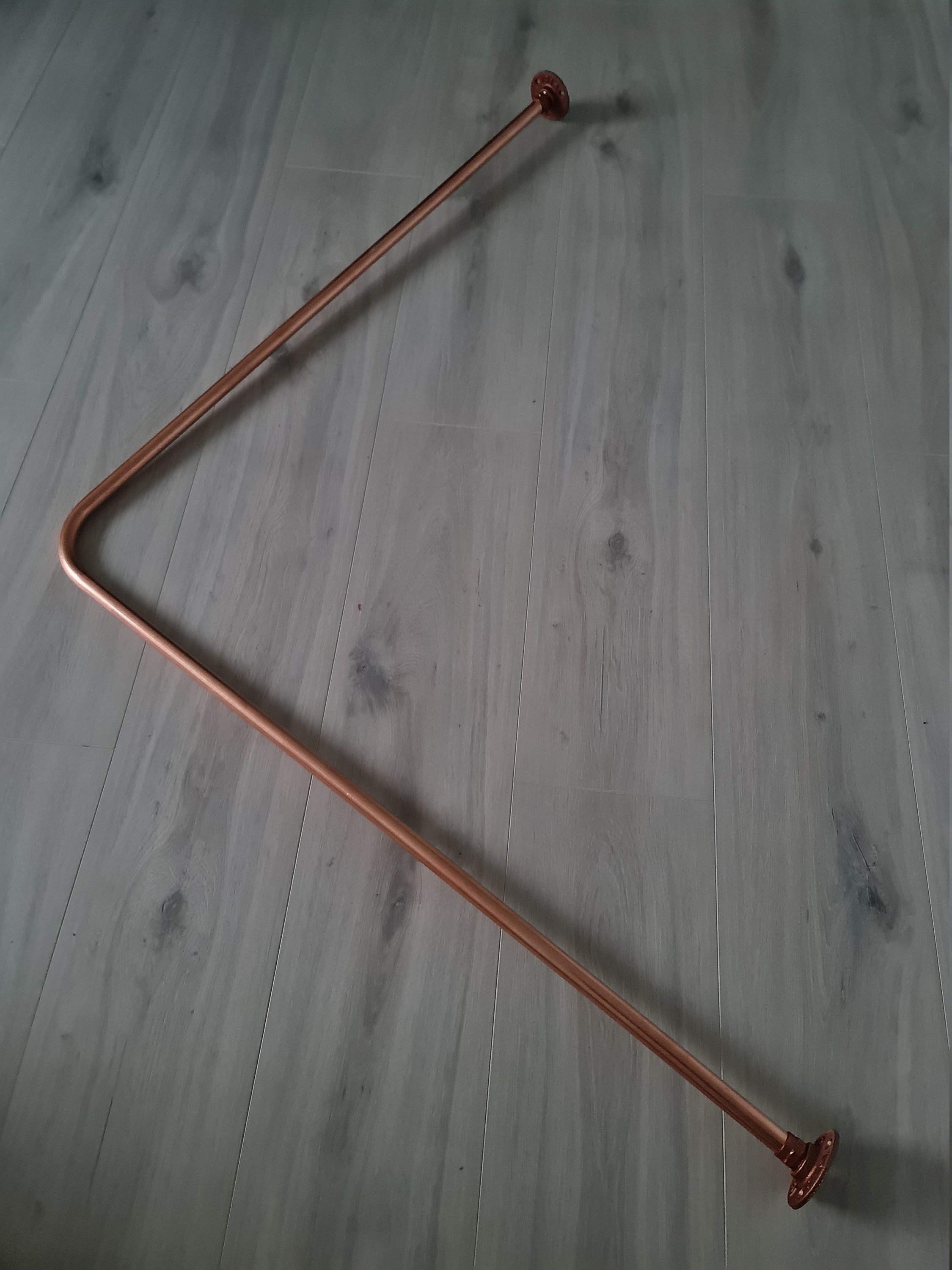 Minimalist Copper Corner Shower Curtain Rod Custom Made - Etsy