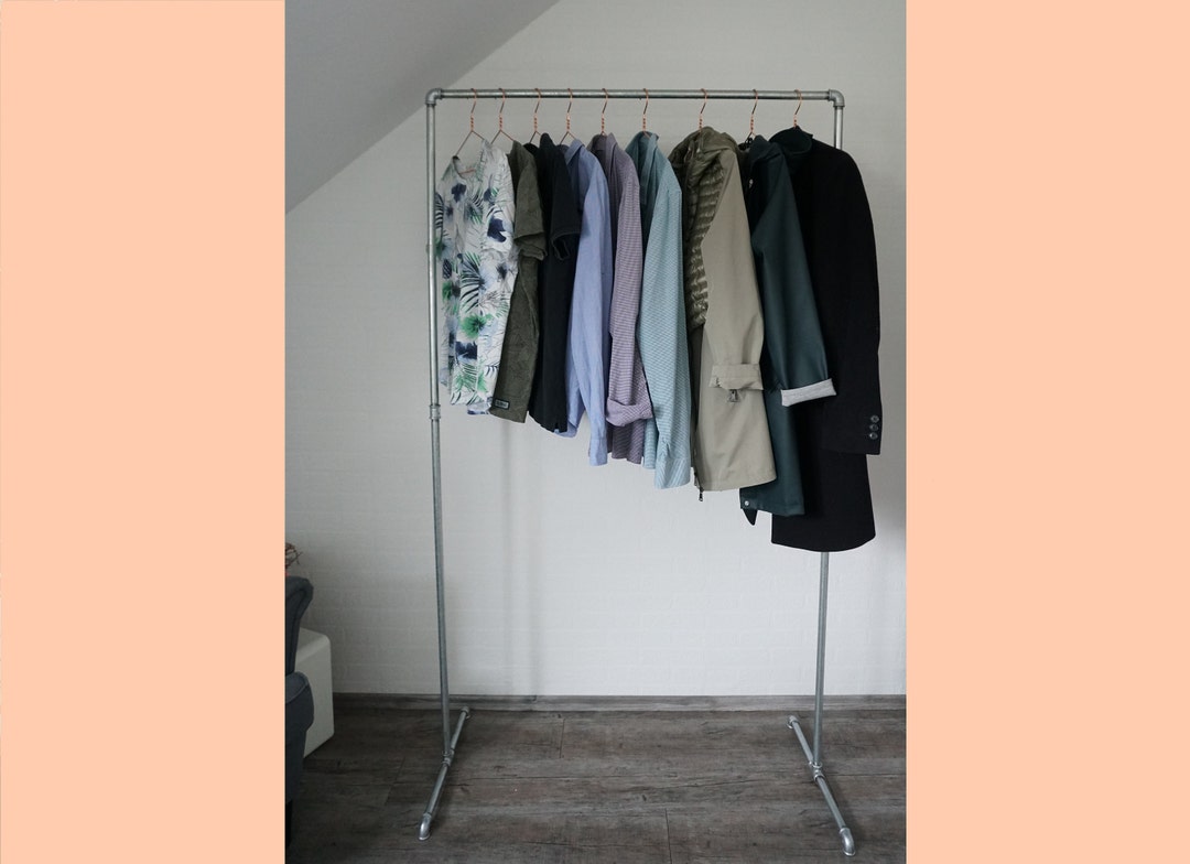 Clothes Rail Coat Rack Industrial Design Free Standing Tubular Steel ...