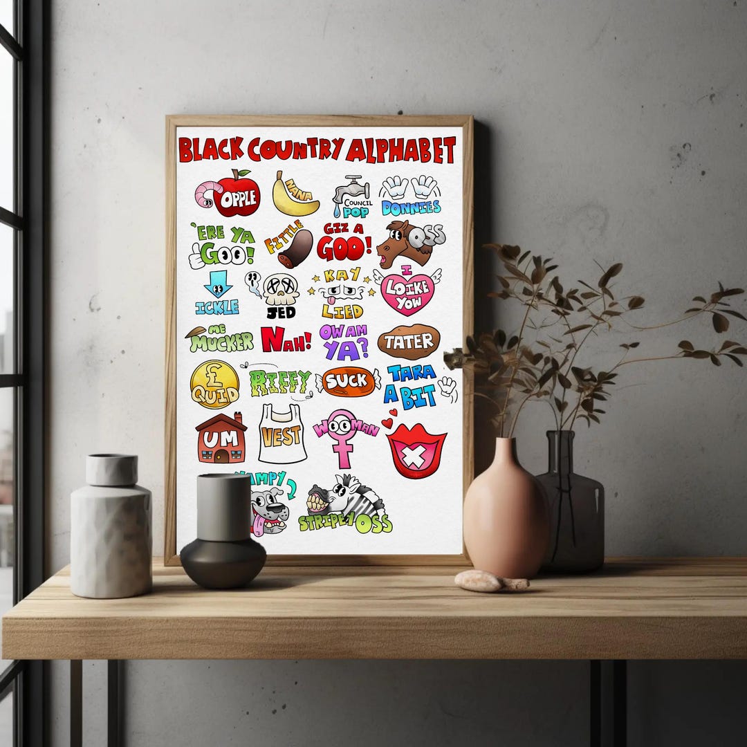 Black Country Alphabet Print: A4 Poster, Dialect Art - Etsy UK