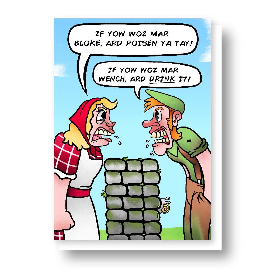 If Yow Woz Mar Bloke Joke Card. Blank Inside. Black Country Dialect. - Etsy
