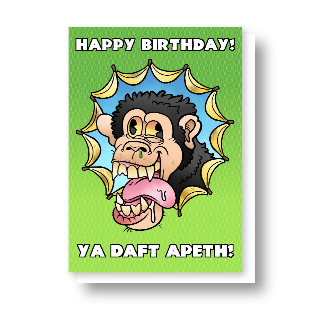 Happy Birthday Ya Daft Apeth Size A5 Birthday Card. Black Country Dialect. - Etsy