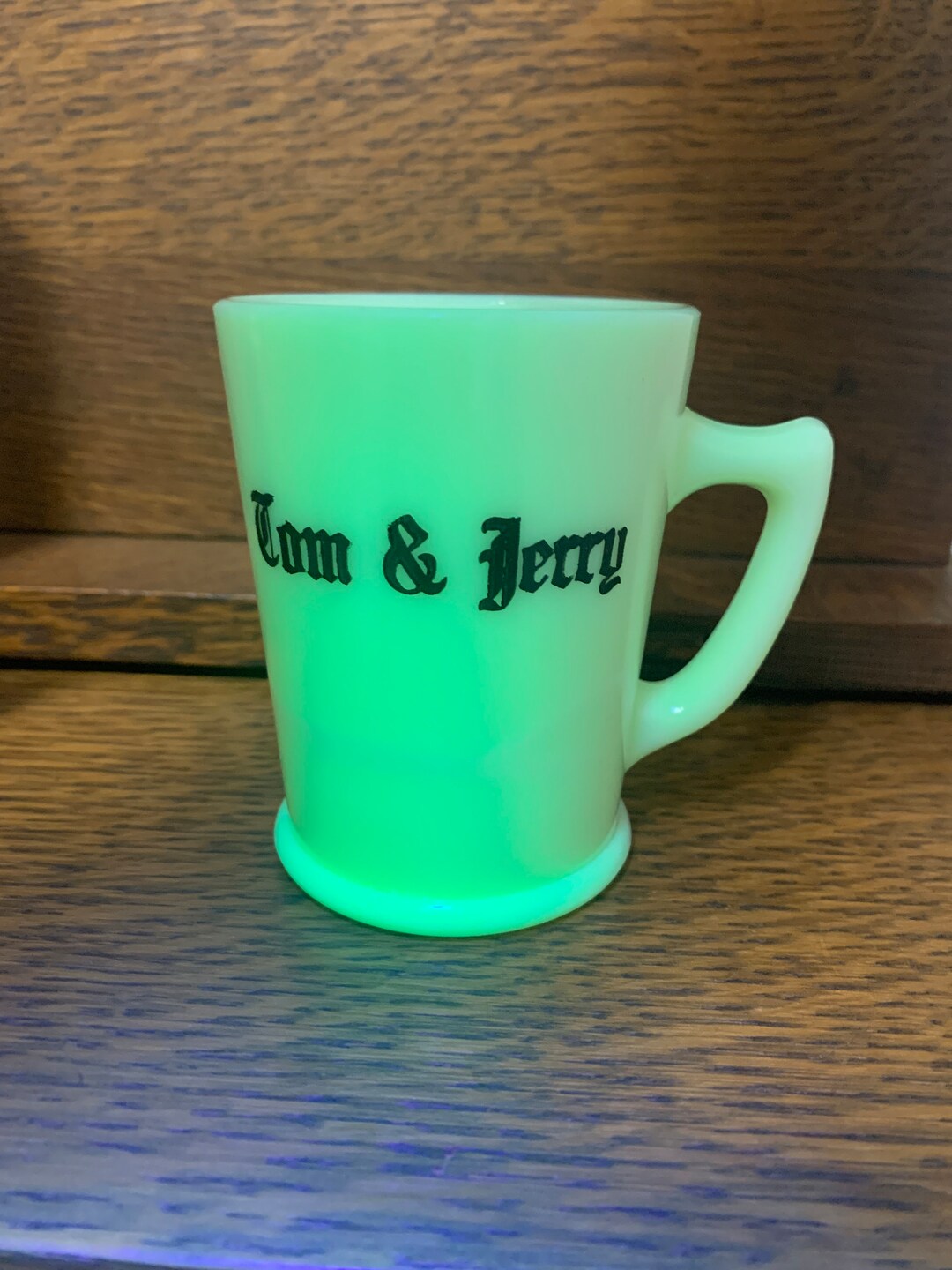 Vintage Mckee Custard Tom & Jerry Glass Egg Nog Mug Cup Uranium Glows ...