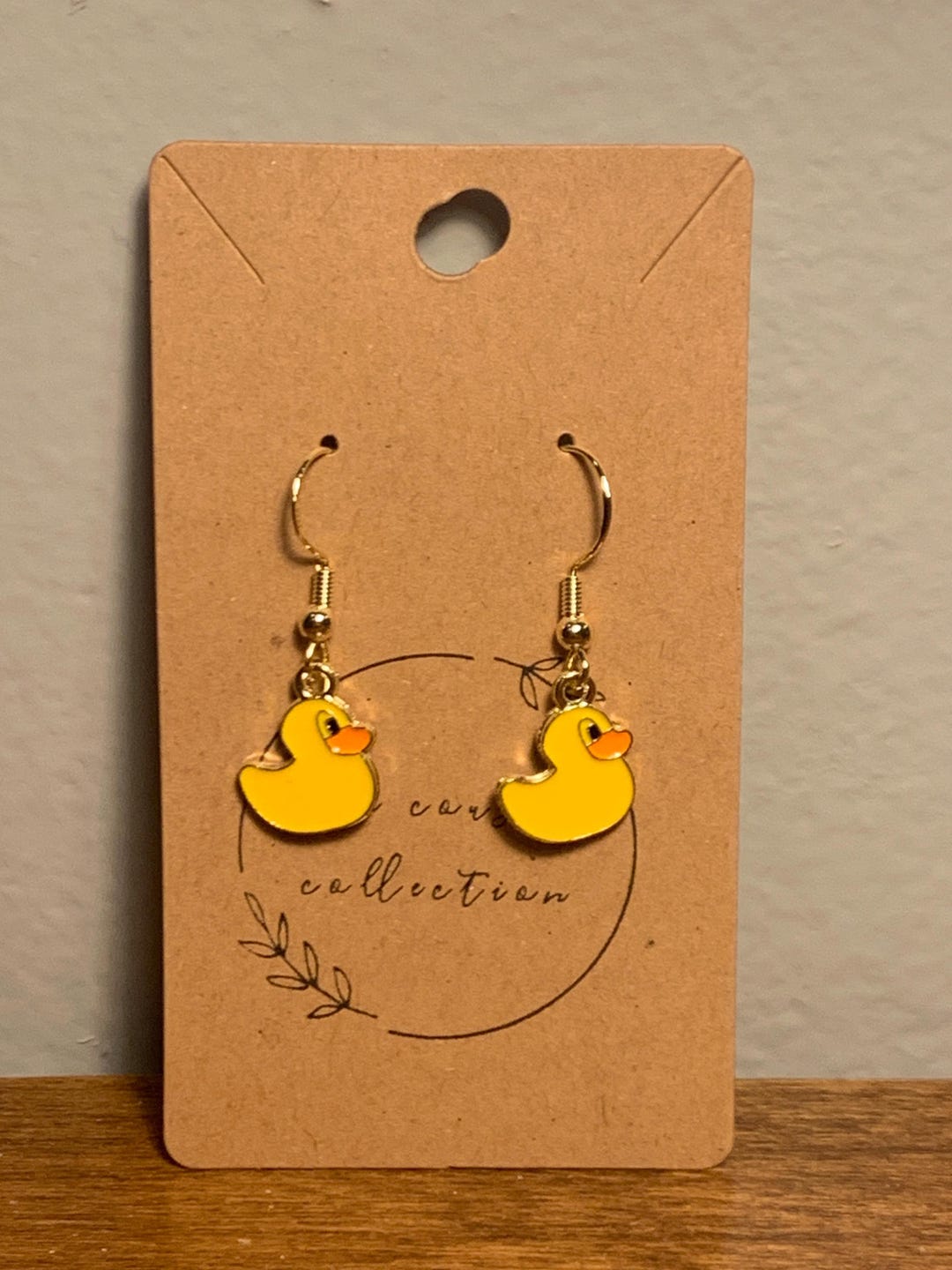 Gold Toned Yellow Rubber Duck Earrings, Duck Jewelry - Etsy