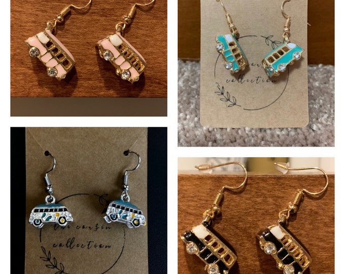 Hippie Bus Earrings - Etsy