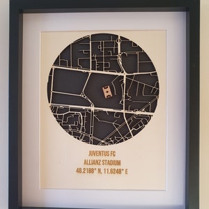 Wooden Allianz Stadium Map Juventus FC Map Wood Cut - Etsy