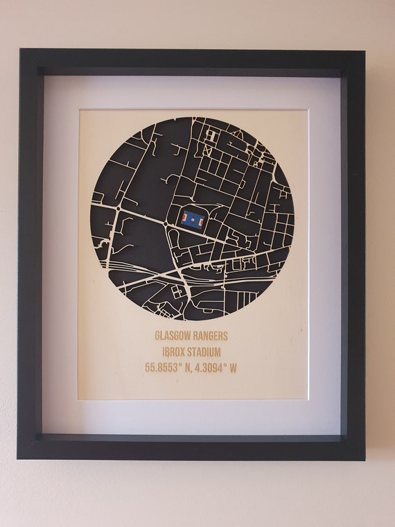 Wooden Ibrox Map Glasgow Rangers FC Map Wood Cut Football | Etsy UK