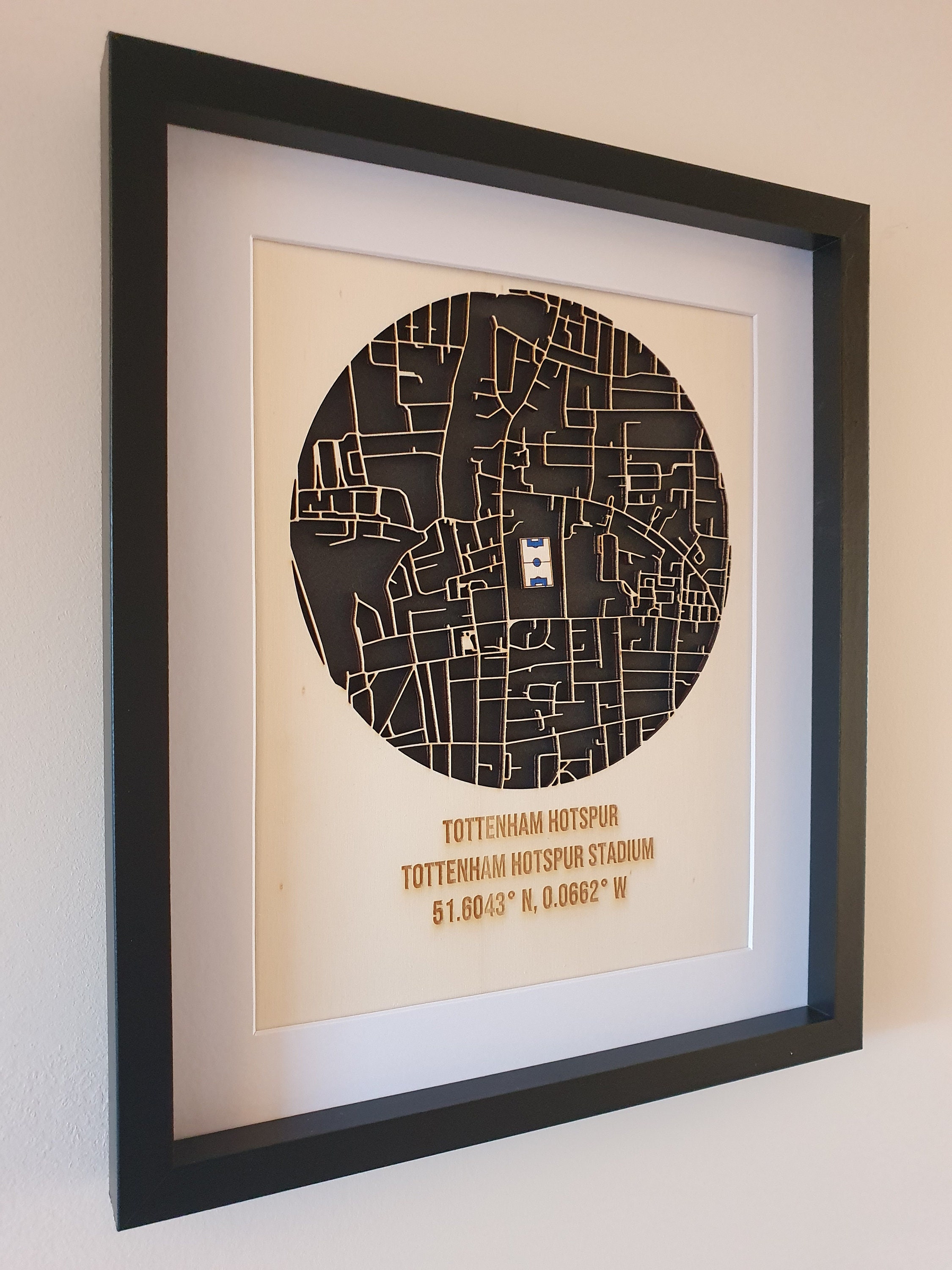 Wooden Tottenham Hotspur Stadium 3D Map Tottenham Hotspur Map Wood Cut ...