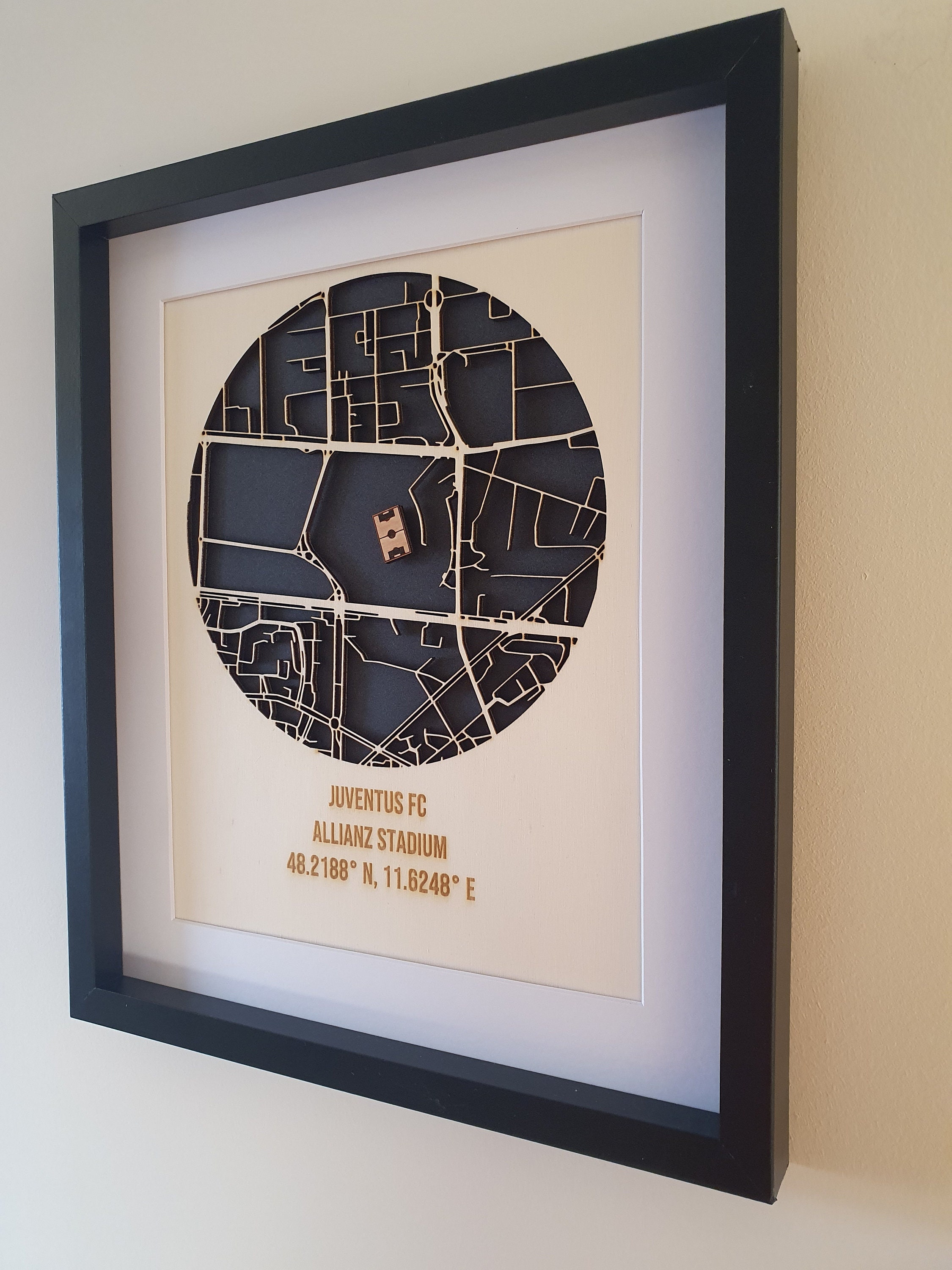 Wooden Allianz Stadium Map Juventus FC Map Wood Cut - Etsy