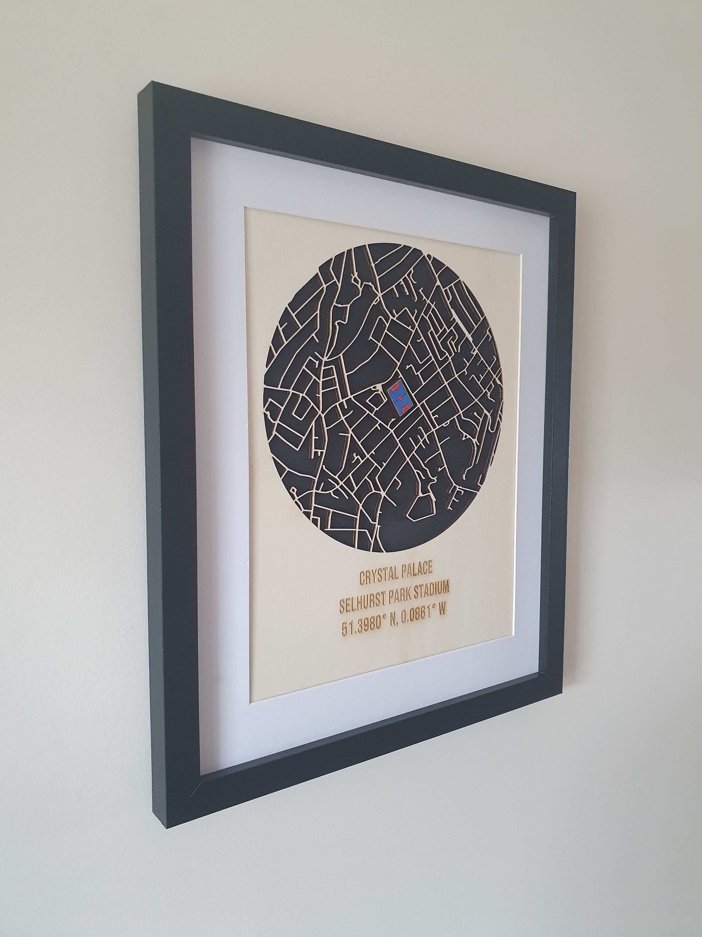 Wooden Selhurst Park Stadium 3D Map Crystal Palace Map Wood Cut ...