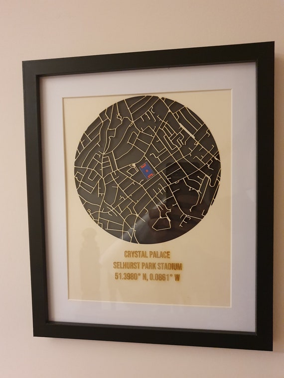 Wooden Selhurst Park Stadium 3D Map Crystal Palace Map | Etsy