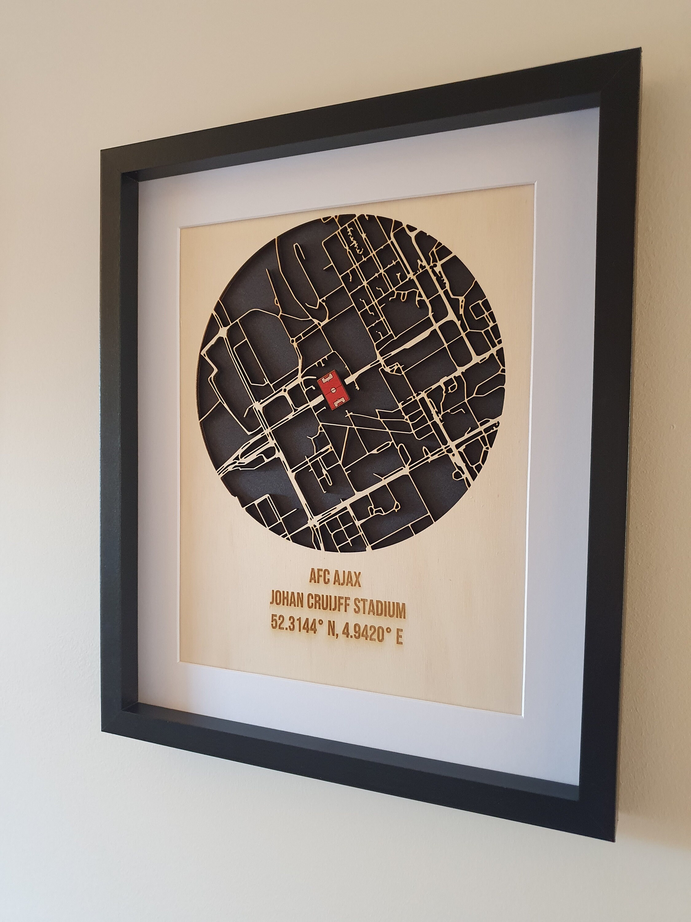 Wooden Johan Cruijff Arena 3D Map AFC Ajax Map Wood Cut Football ...