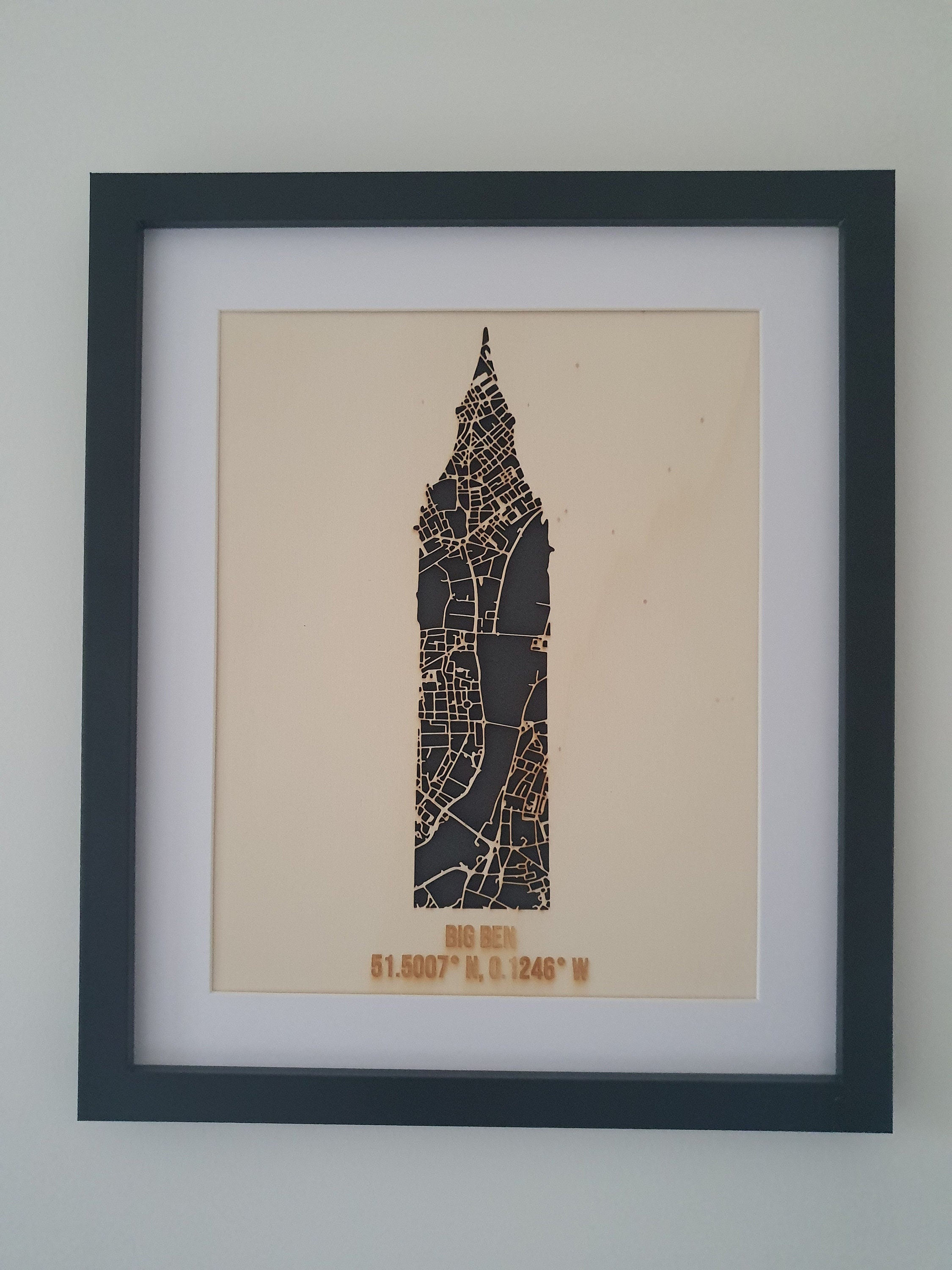 Wooden Big Ben Map London City 3D Map Wood Cut Landmark - Etsy Australia