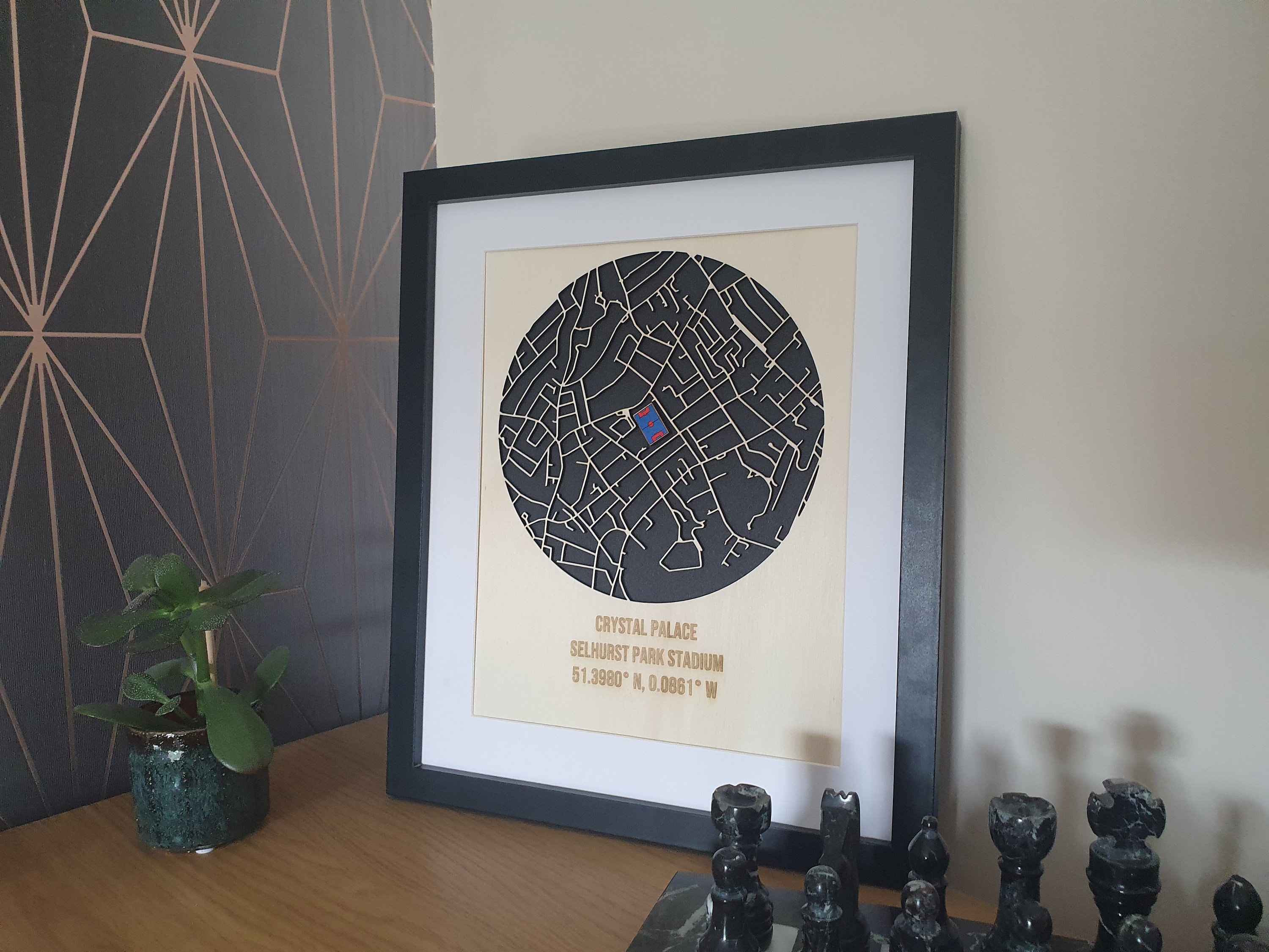 Wooden Selhurst Park Stadium 3D Map Crystal Palace Map Wood Cut ...