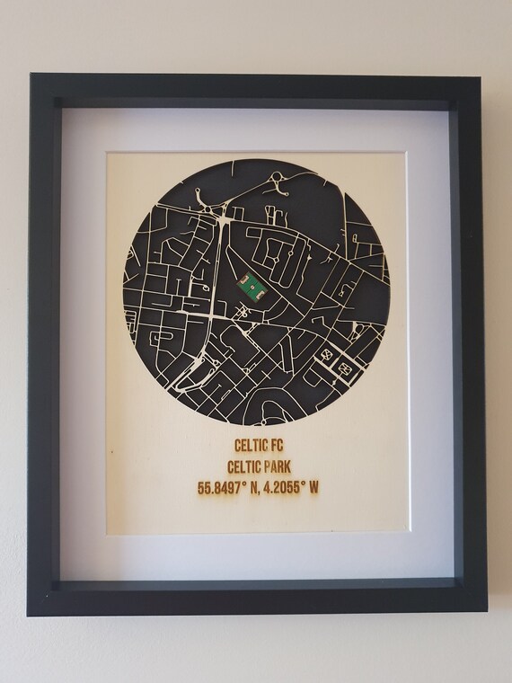 Wooden Celtic Park Map Celtic FC Map Wood Cut Football | Etsy