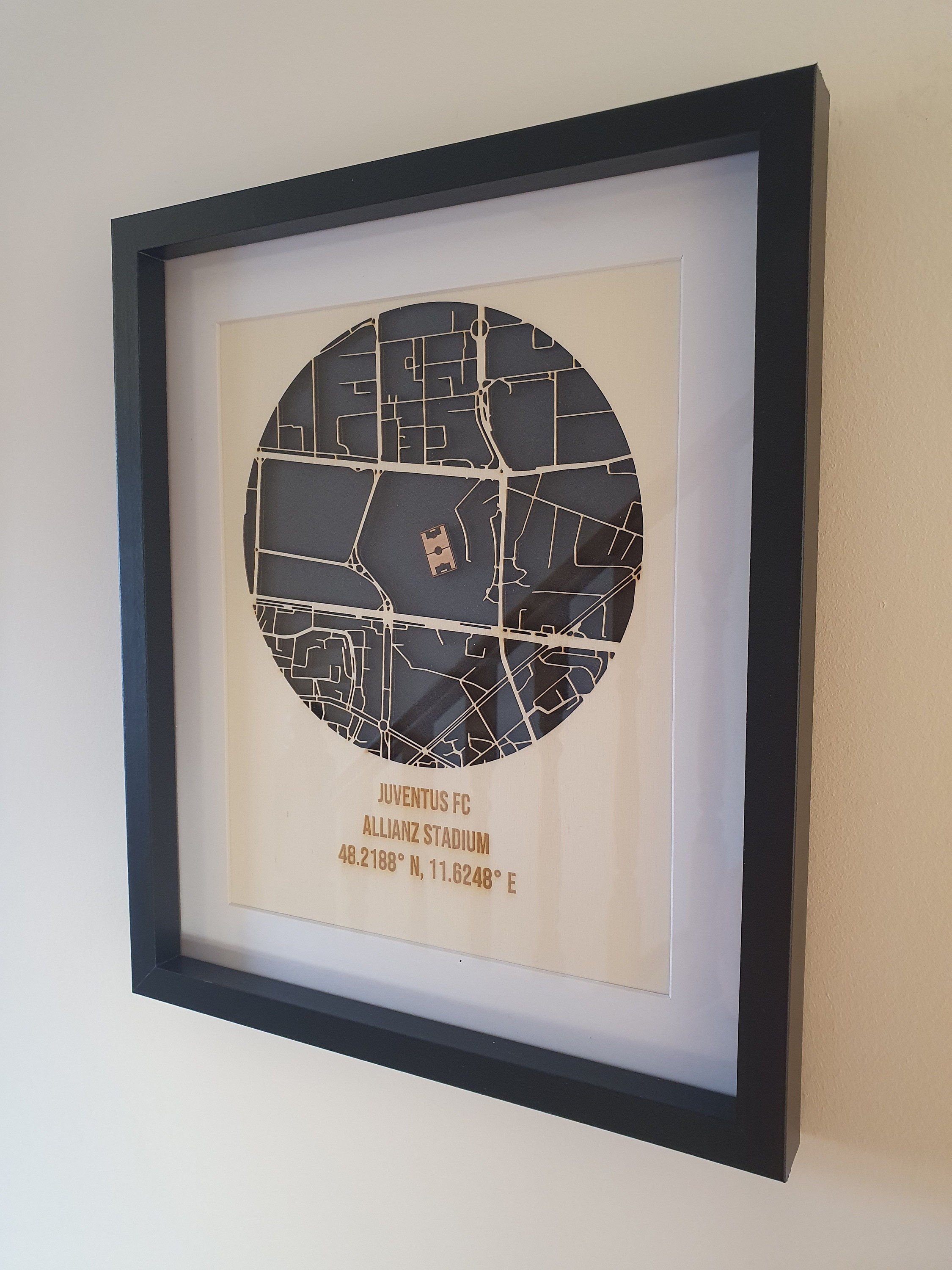 Wooden Allianz Stadium Map Juventus FC Map Wood Cut - Etsy