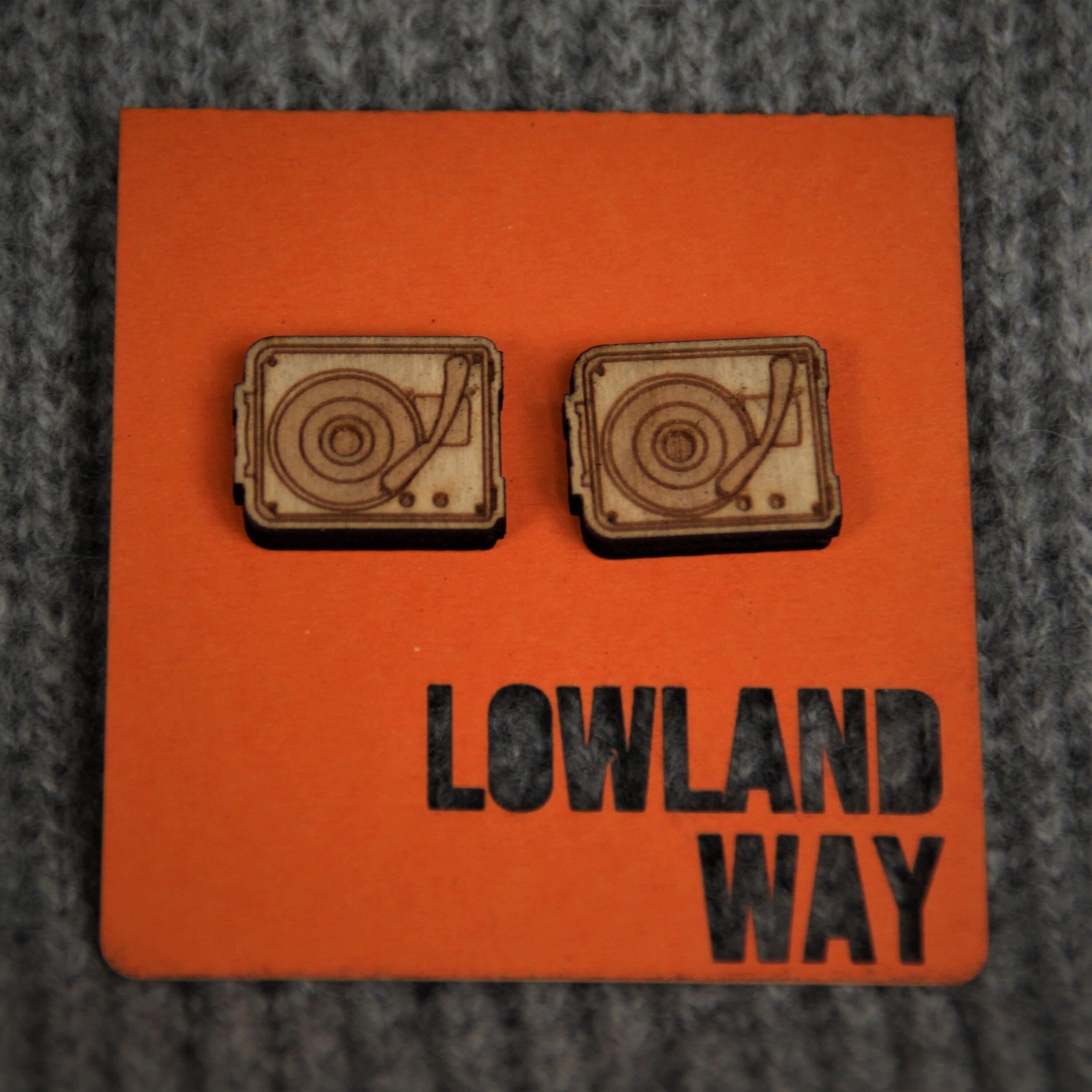 Record Player Stud Earrings Retro Style Music Turntable - Etsy