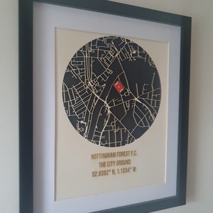 Wooden City Ground Stadium 3D Map Nottingham Forest FC Map Wood Cut ...