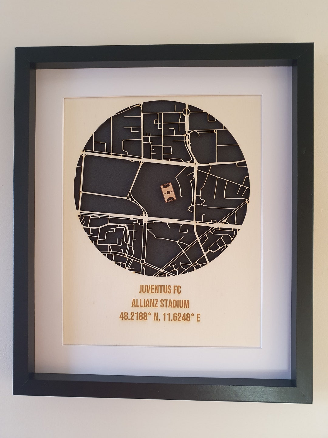 Wooden Allianz Stadium Map Juventus FC Map Wood Cut - Etsy