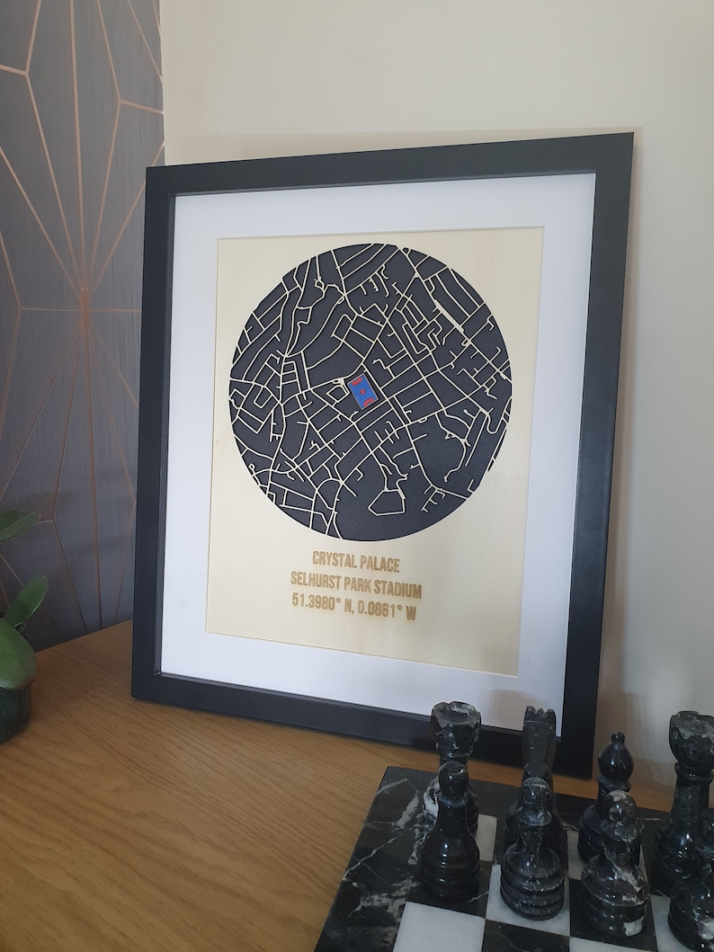 Wooden Selhurst Park Stadium 3D Map Crystal Palace Map Wood Cut ...