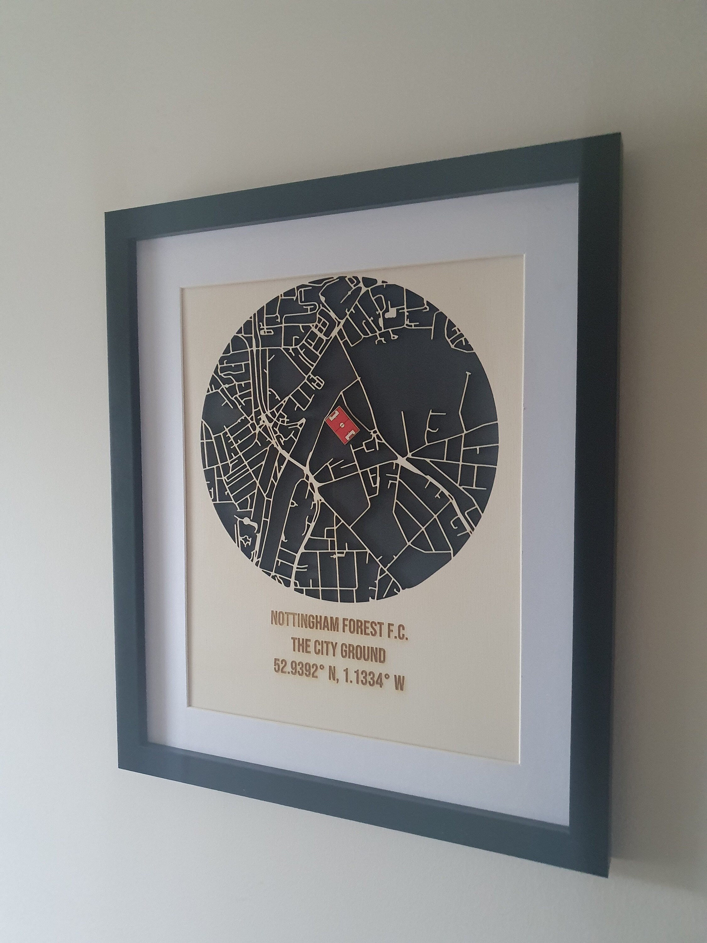 Wooden City Ground Stadium 3D Map Nottingham Forest FC Map Wood Cut ...