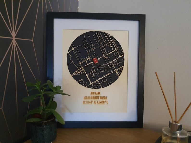 Wooden Johan Cruijff Arena 3D Map AFC Ajax Map Wood Cut Football ...