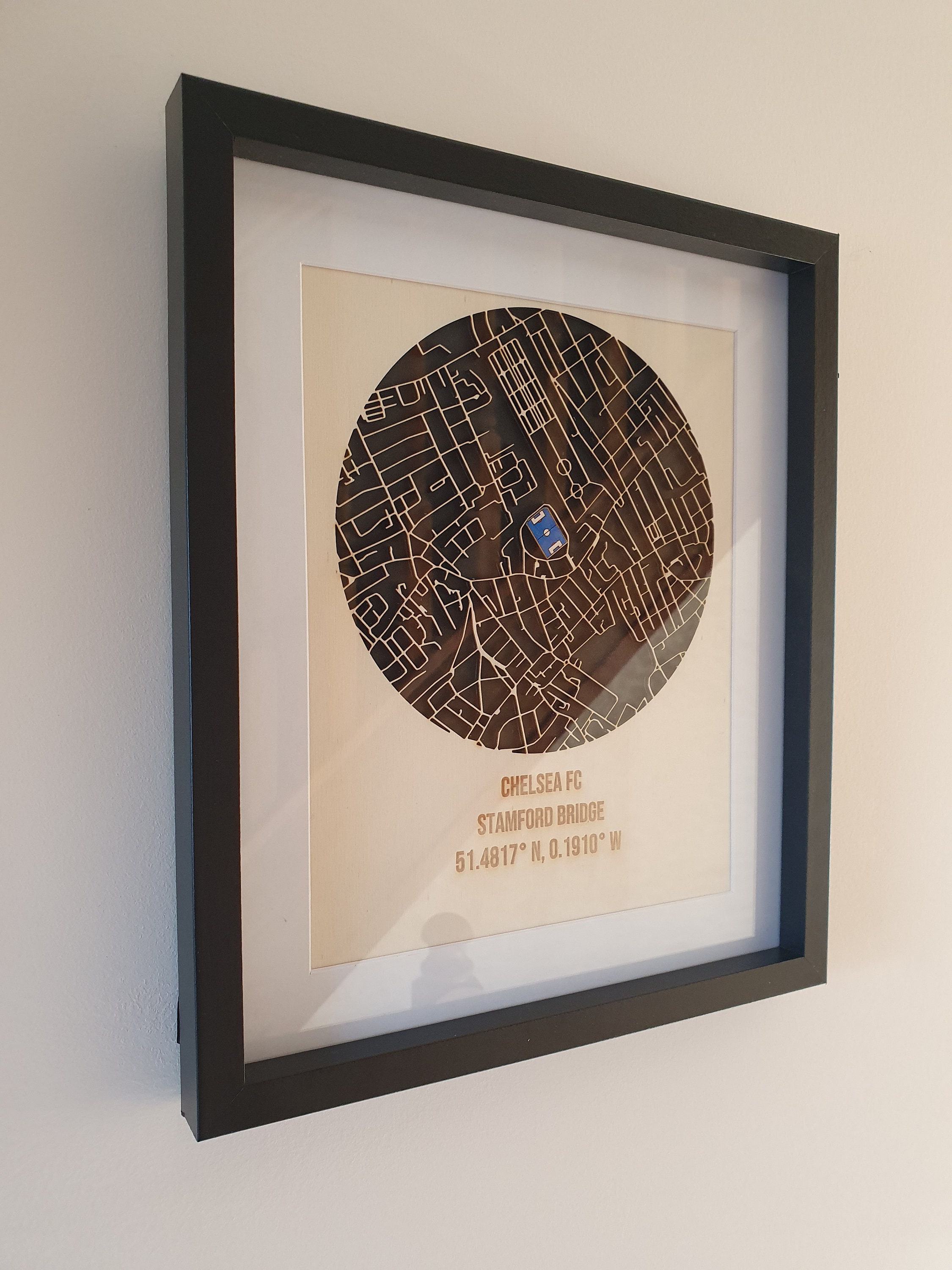 Wooden Stamford Bridge 3D Map Chelsea FC Map Wood Cut Football Stadium ...