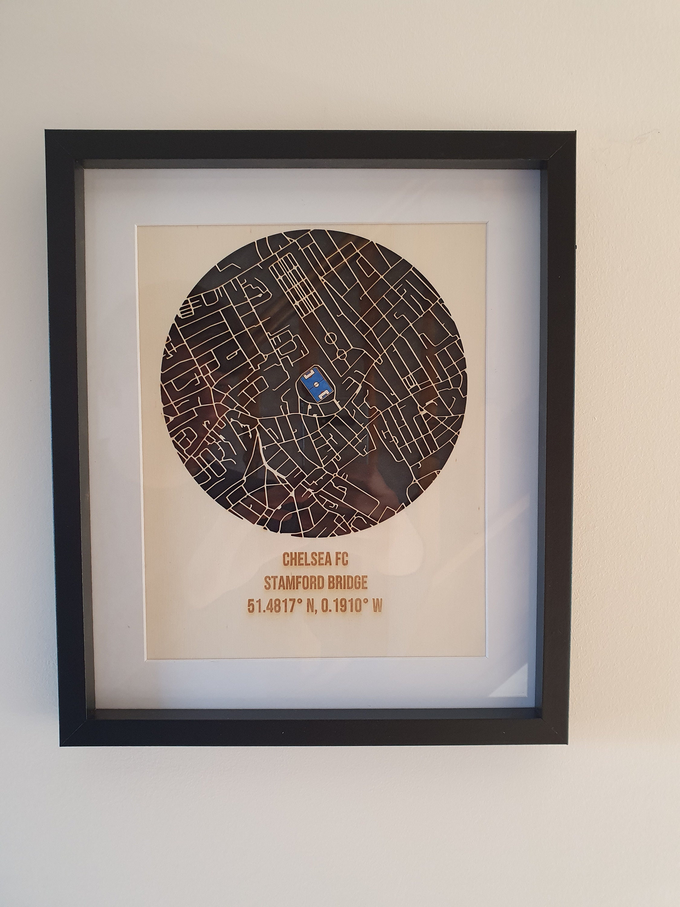 Wooden Stamford Bridge 3D Map Chelsea FC Map Wood Cut Football Stadium ...