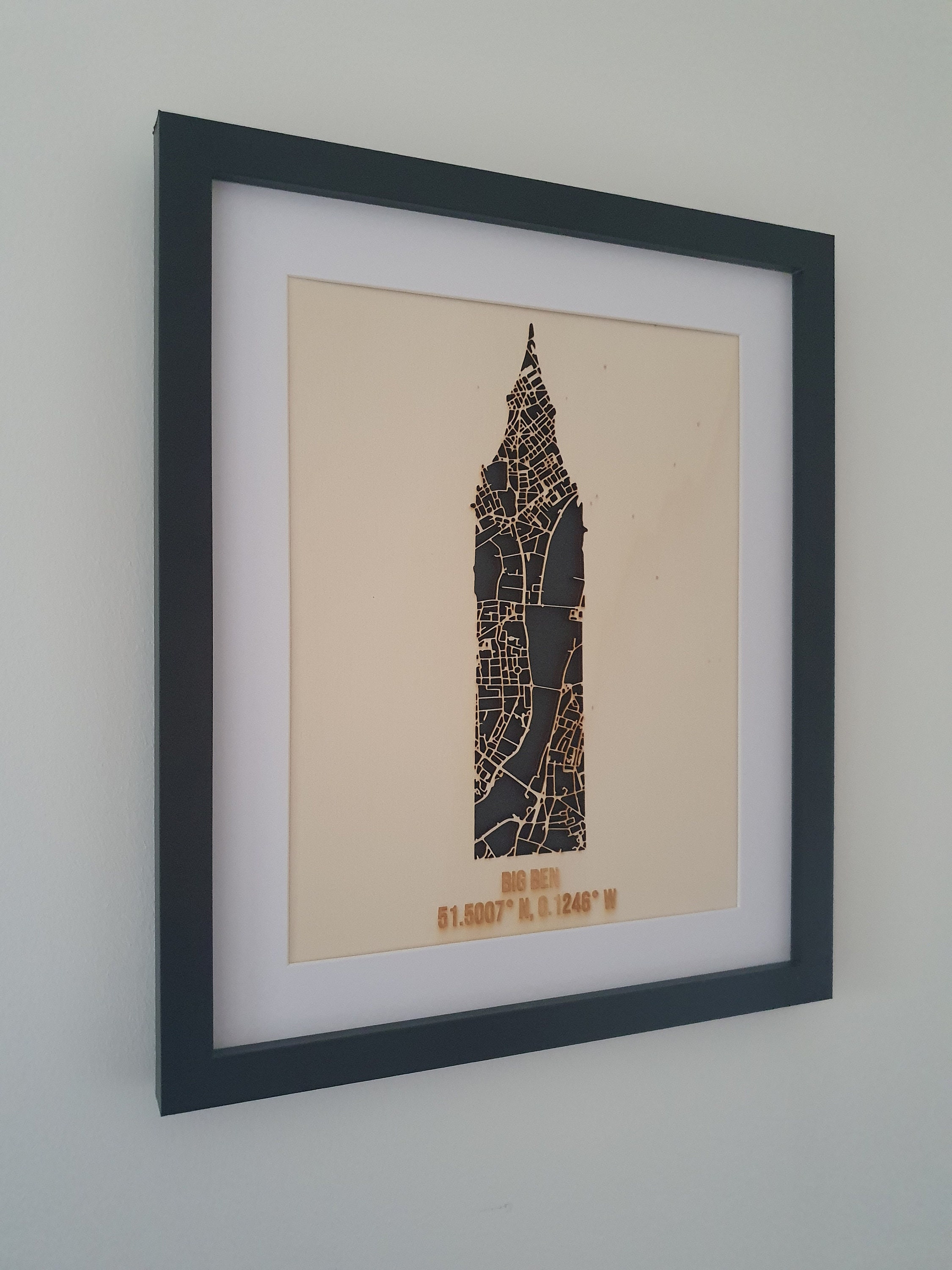 Wooden Big Ben Map London City 3D Map Wood Cut Landmark Maps - Etsy