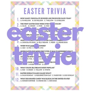 Easter Trivia Game, Easter Jeopardy, Easter Seniors Game, Easter School ...