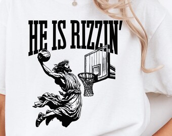 He is Rizzin' SVG, Funny Jesus SVG, Humor Easter, Christian Easter ...