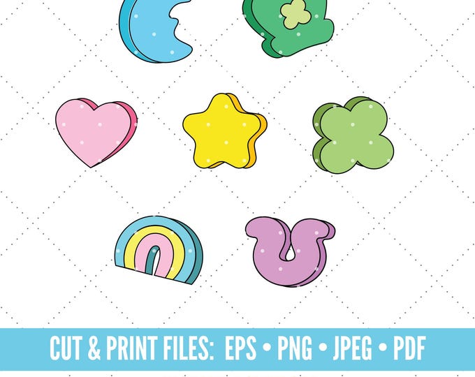 Lucky Charms Clipart: St. Patrick's Day PNG SVG PDF (digital Download ...