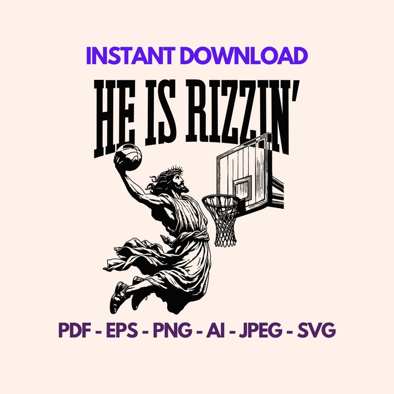He is Rizzin SVG, Funny Jesus SVG, He is Risen, Christian Easter ...