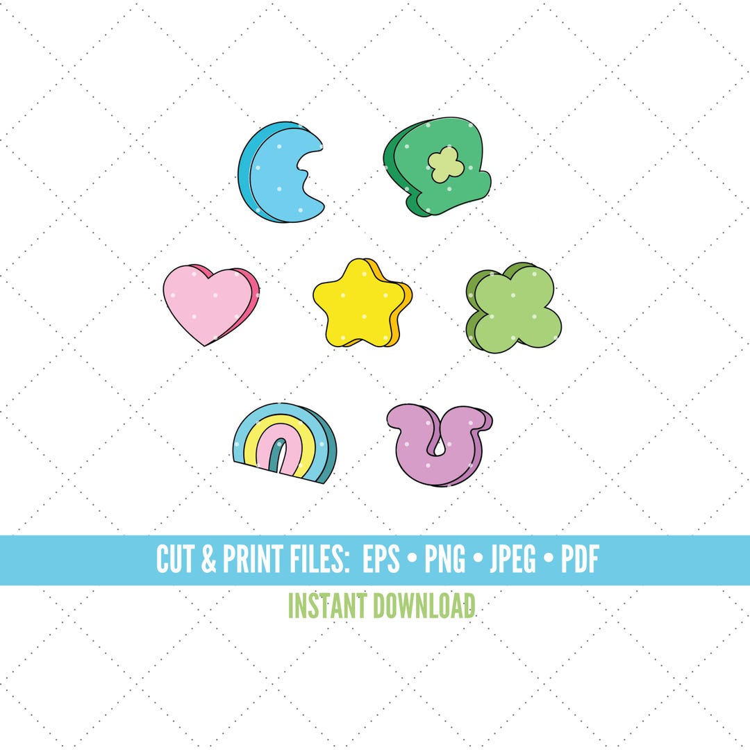 Lucky Charms, PNG SVG Pdf, Digital Download, Cricut, Silhouette, DIY ...