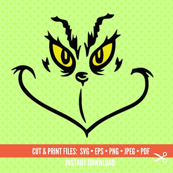 Grinch Faces Outline Png - Etsy