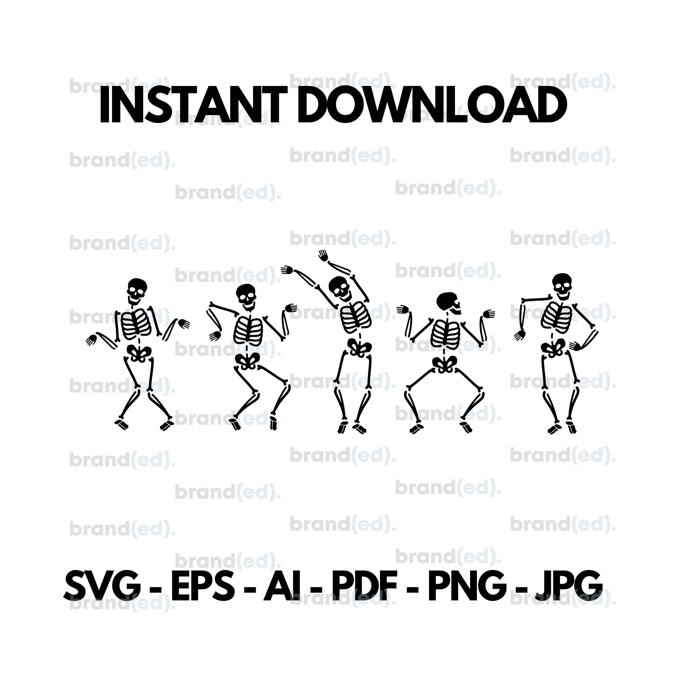 Dancing Skeleton SVG Cut File Png Ai Eps Jpg Instant - Etsy