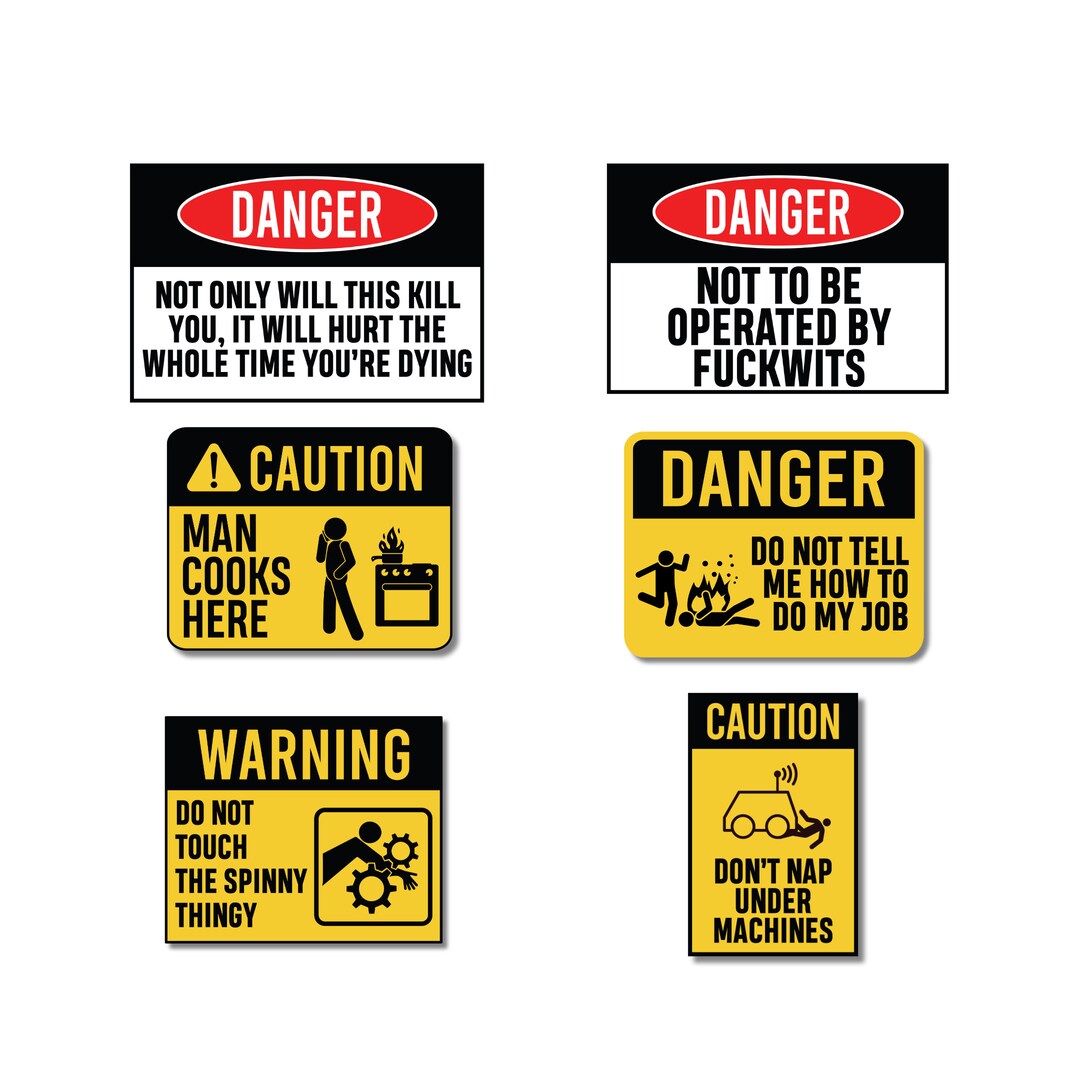 Warning Stickers, Danger Stickers, Funny, Decals, Non-compliance, OSHA ...