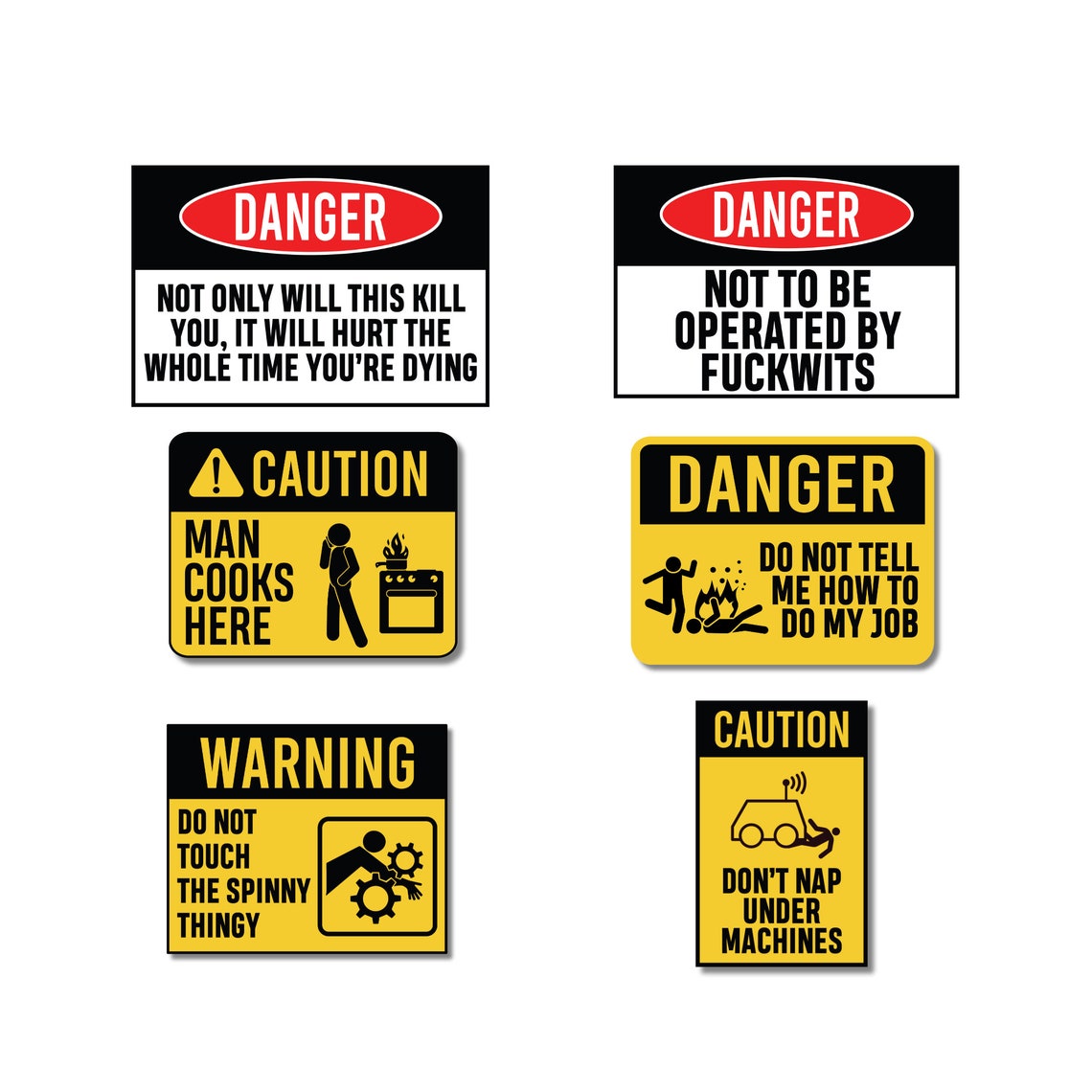 Warning Stickers, Danger Stickers, Funny, Decals, Non-compliance, OSHA ...