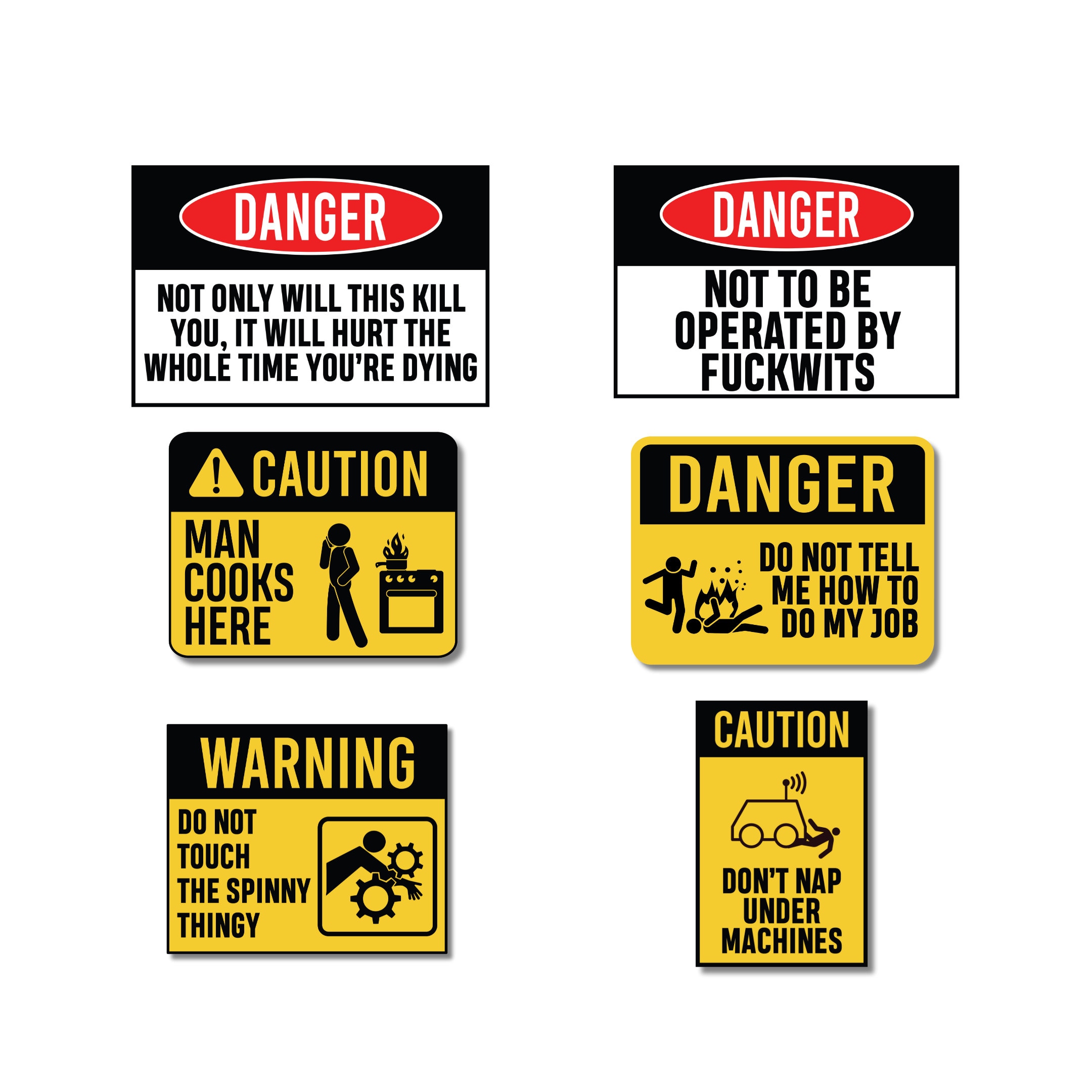 Warning Stickers, Danger Stickers, Funny, Decals, Non-compliance, OSHA ...