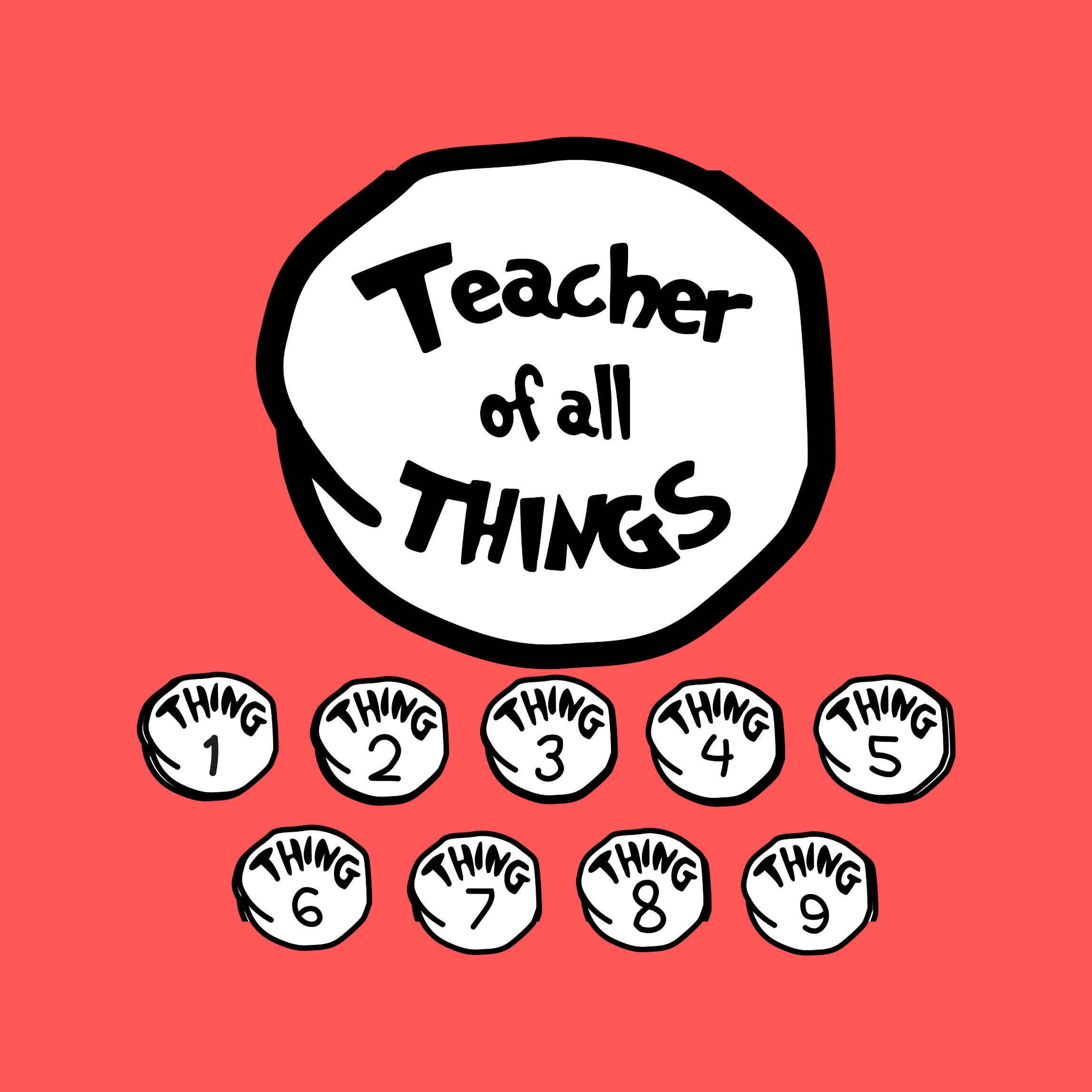 Teacher of All Things 1 and Thing 2 Svg Png Dxf Eps, Halloween Costume ...