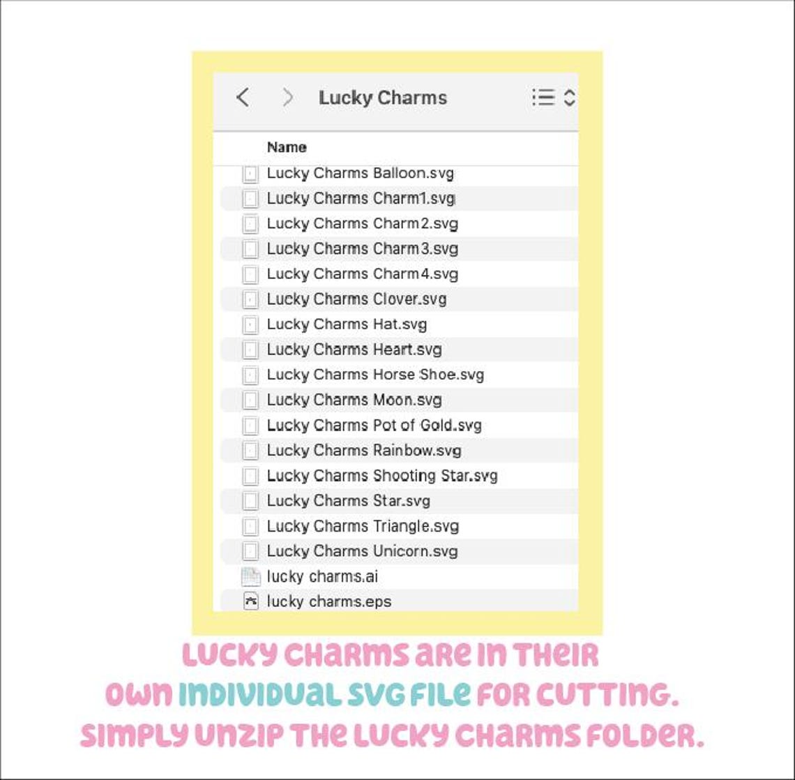 Lucky Charms, PNG SVG Pdf, Digital Download, Cricut, Silhouette, DIY ...