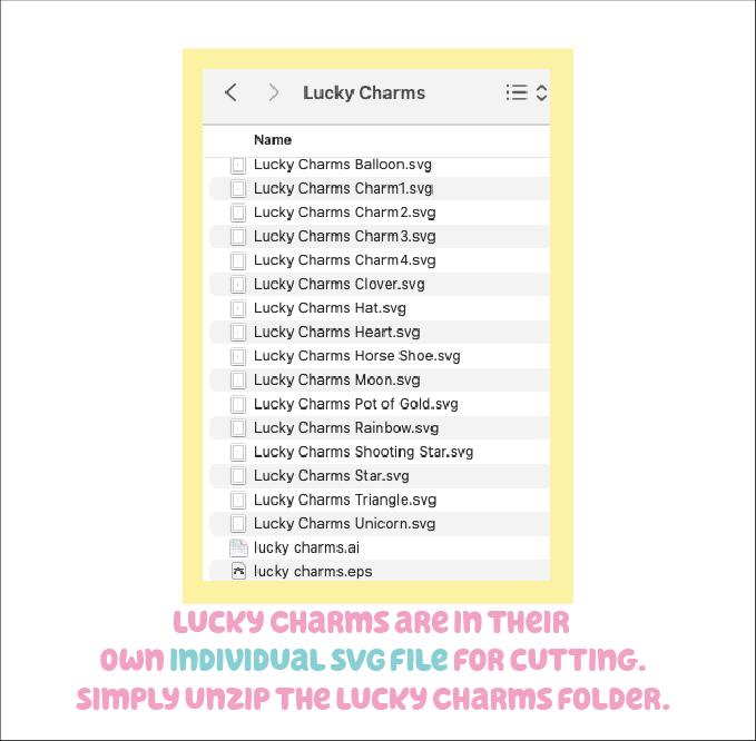 Lucky Charms, PNG SVG Pdf, Digital Download, Cricut, Silhouette, DIY ...
