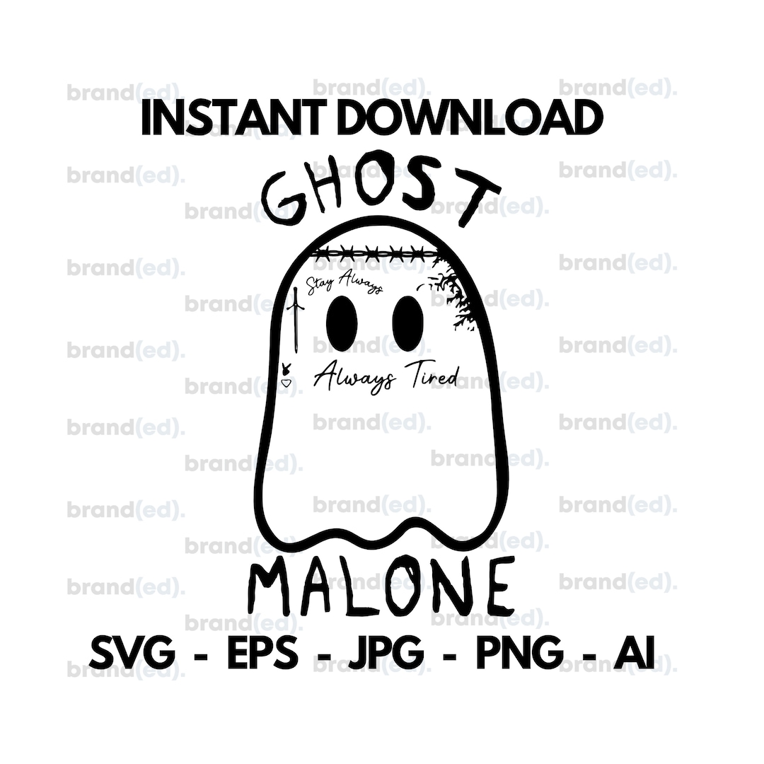 Ghost Malone SVG, Cut File, Png, Ai, Eps, Jpg, Instant Download, DIY ...