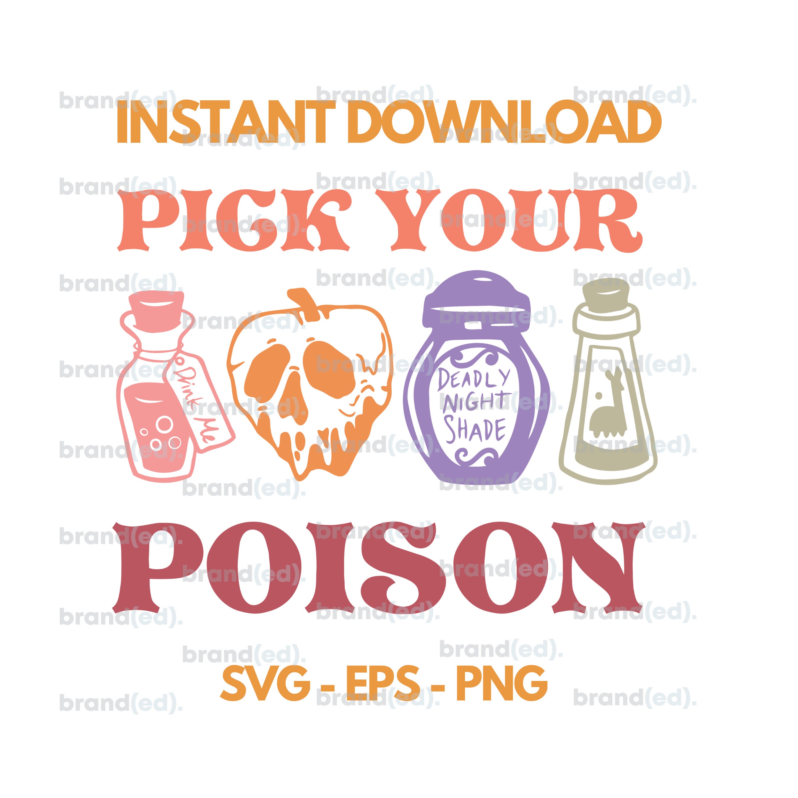Pick Your Poison SVG, Cut File, Png, Eps, Instant Download, DIY, Trendy ...
