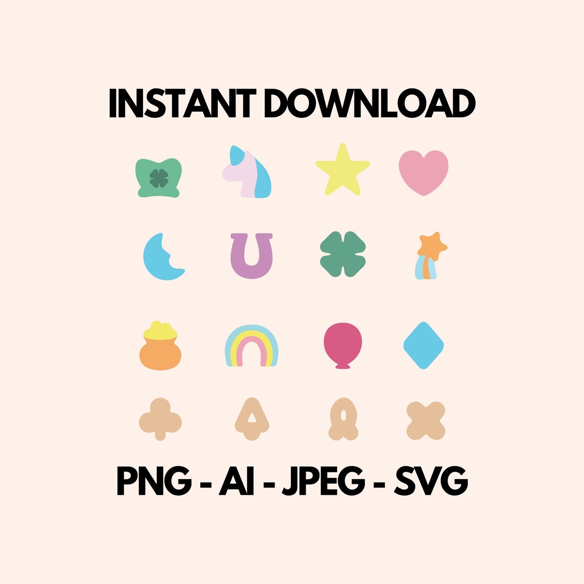 Lucky Charms, PNG SVG Pdf, Digital Download, Cricut, Silhouette, DIY ...