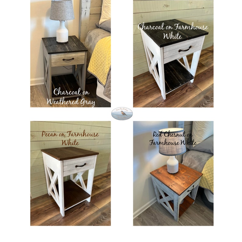 Rustic Bedside Table Farmhouse End Table Nightstand With - Etsy