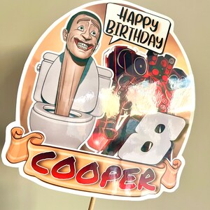 Skibidi Toilet Theme Unofficial Birthday Cake Toilet Youtube - Etsy