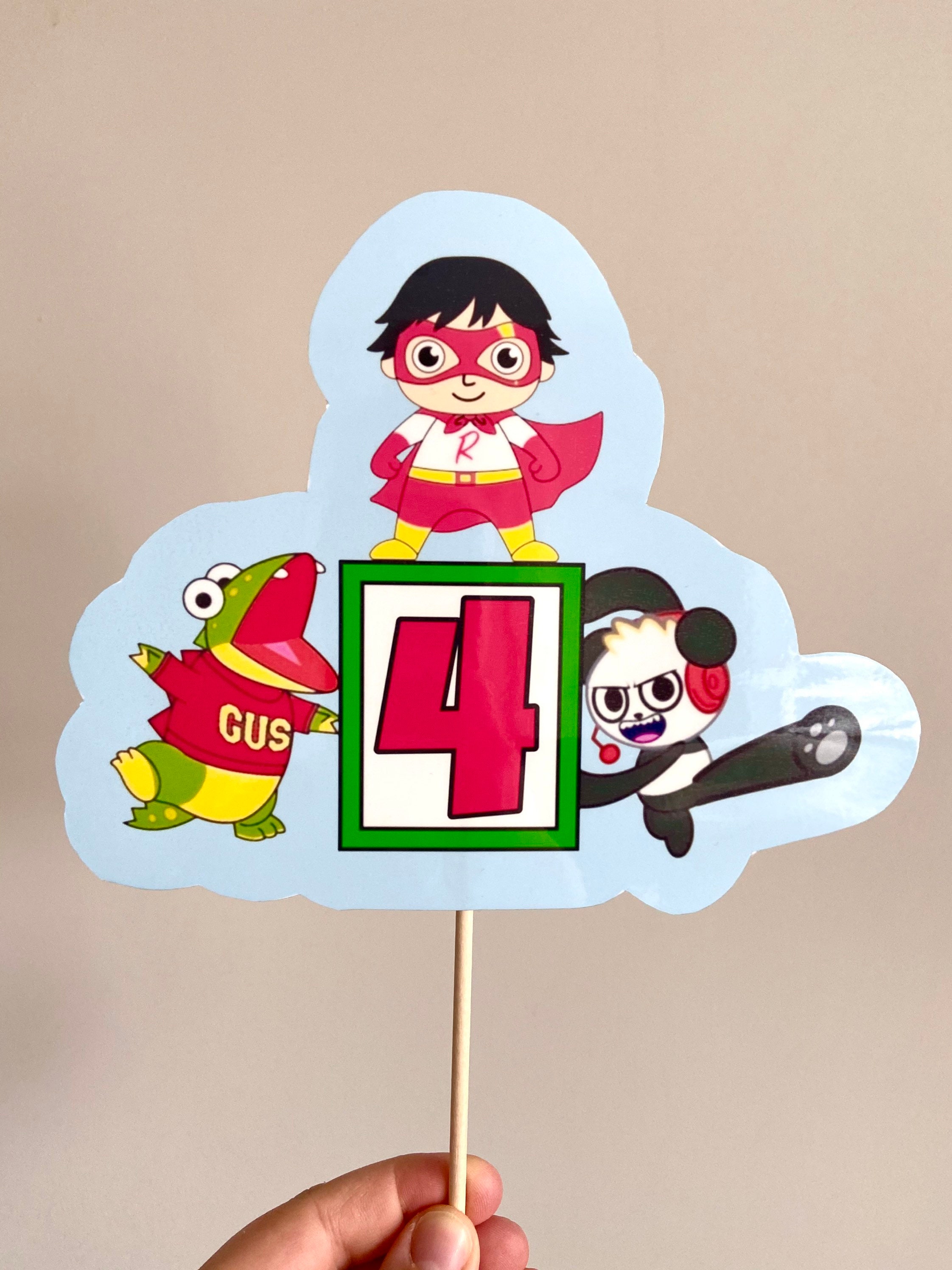 Ryans World Personalised Cake Topper Set of 2 - Etsy