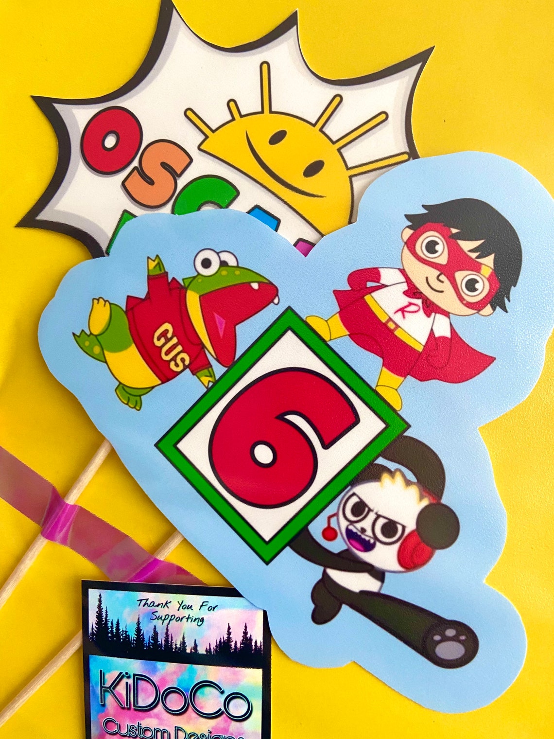 Ryans World Personalised Cake Topper Set of 2 - Etsy